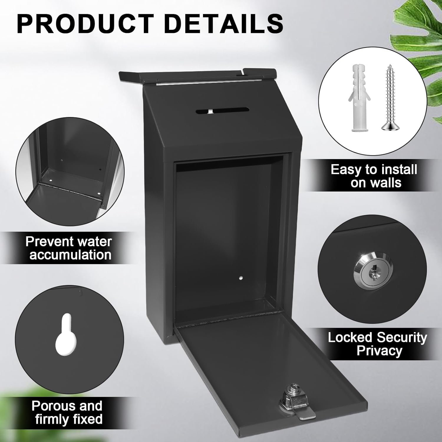 LinsCraft Metal Suggestion Box Donation Box With Slot Drop Box With ...