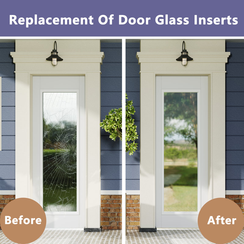 CHIC MODE Exterior Door Glass Replacement - Entry Door 22" X 36" Insert ...