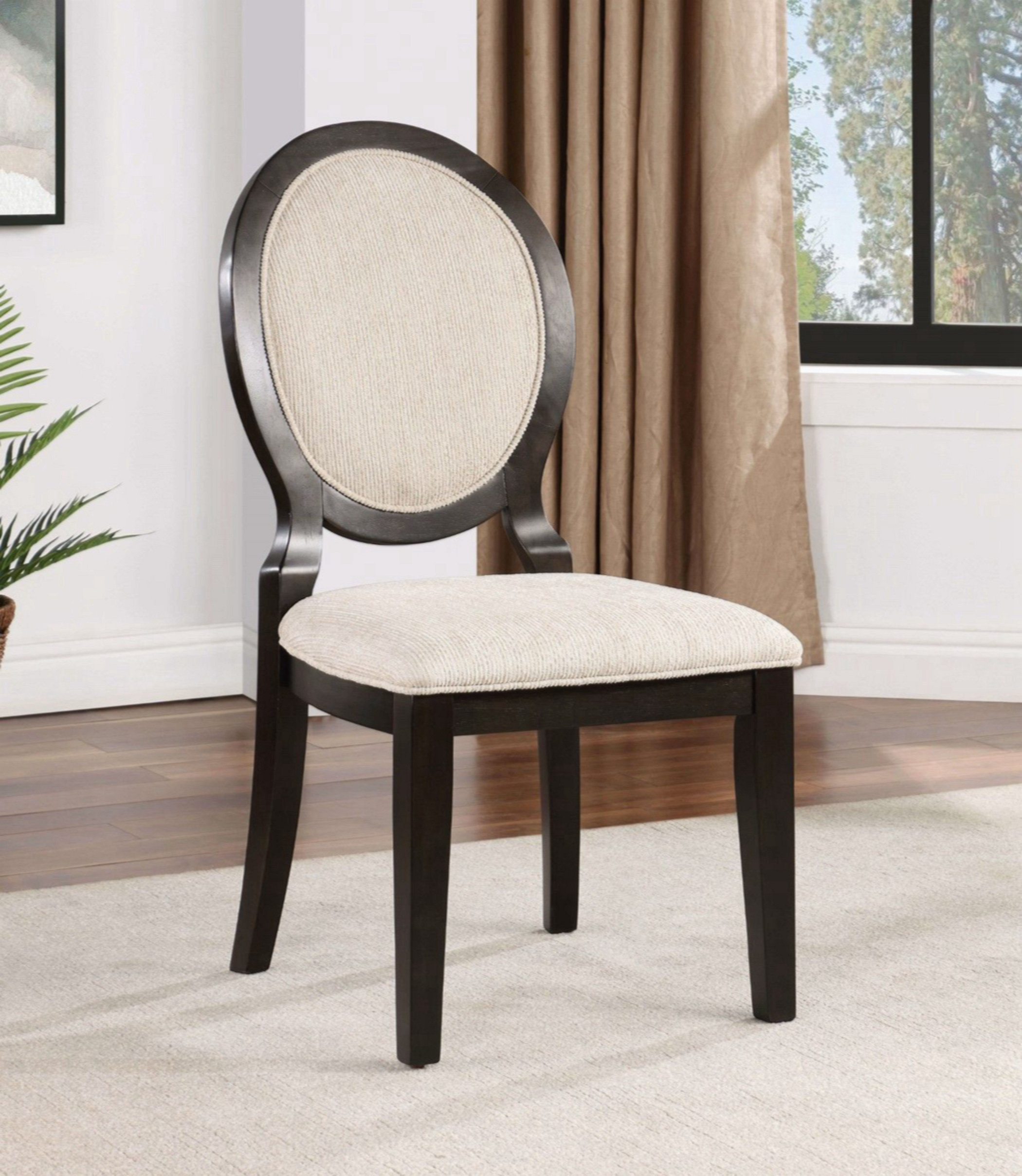Wenty Transitional Espresso And Ivory Side Chairs Set Of 2 Chairs ...