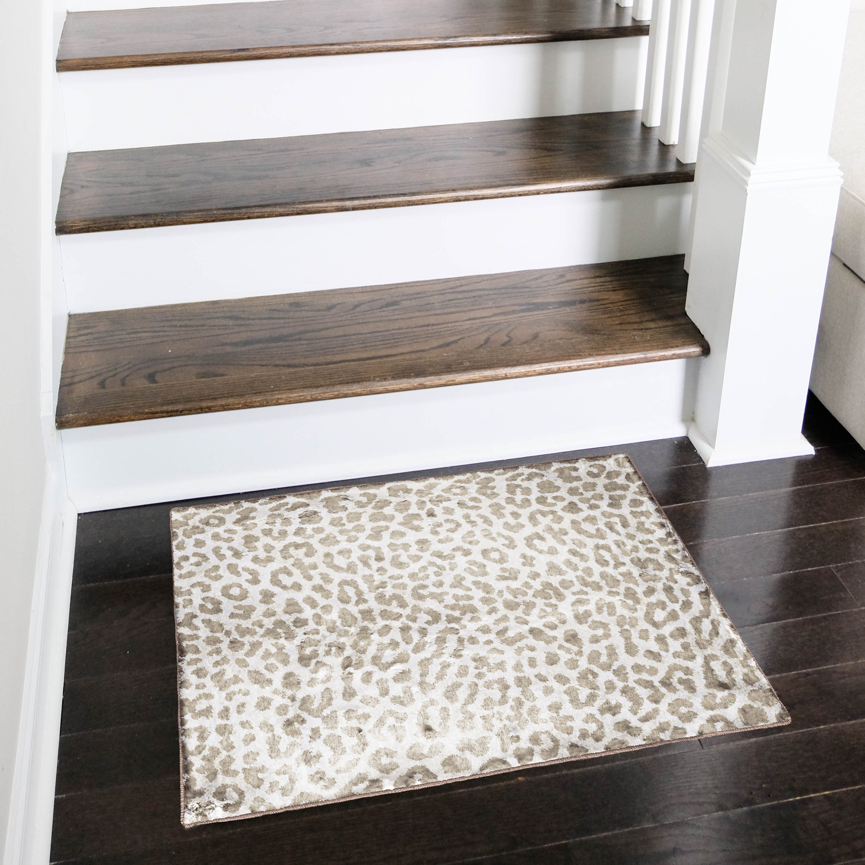 Everly Quinn Modern Area Rug Safari Leopard Animal Print Taupe Shag ...