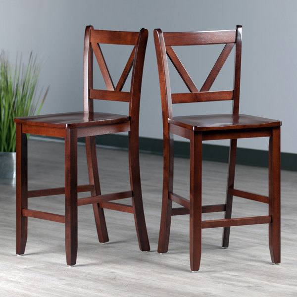 Gracie Oaks Synthia Counter Stool with Solid Wood Frame & Reviews ...
