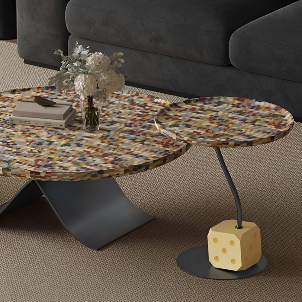 EXCEEB Light luxury modern coffee table round combination - Wayfair Canada
