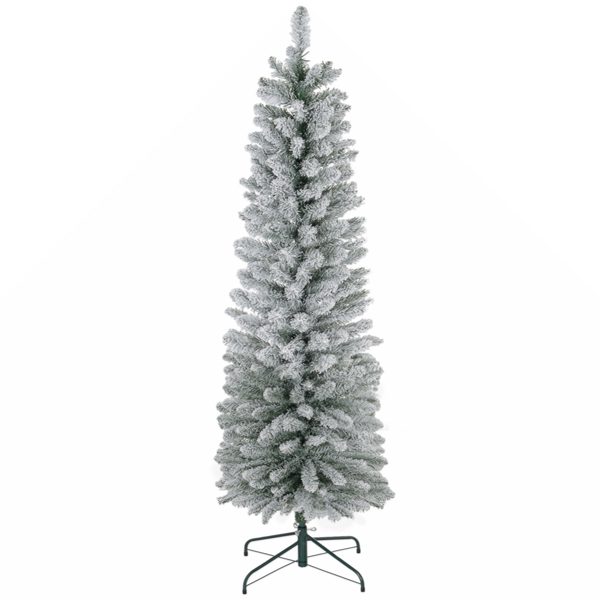 Charlton Home® 6Ft Artificial Pencil Christmas Tree With 329 Snow ...