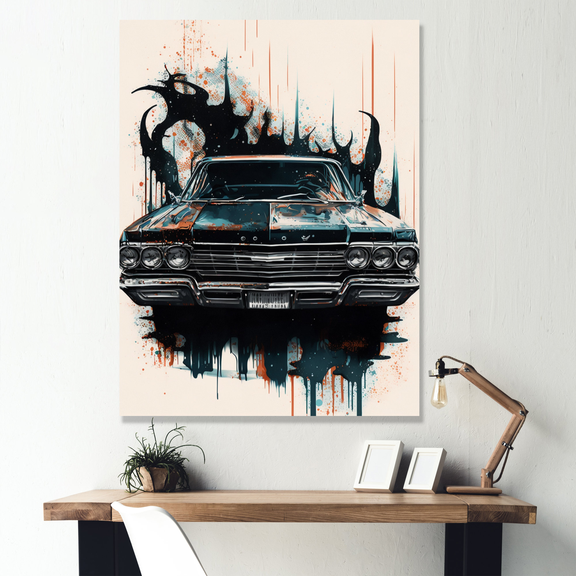 Williston Forge Black And Cream Expressions Of Classic Cars - Retro Car ...