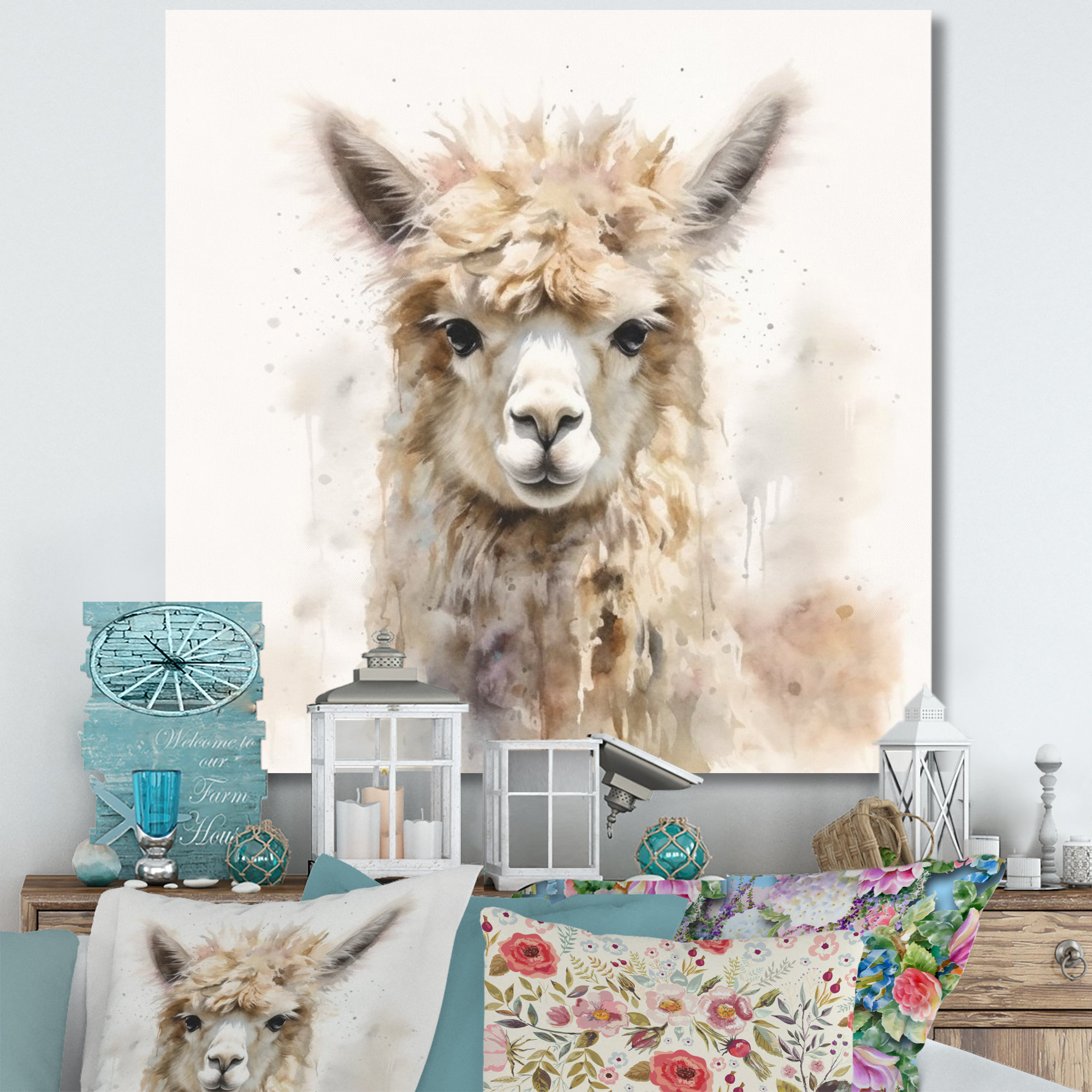 Millwood Pines Graceful Alpaca III - Alpaca Wall Art | Wayfair