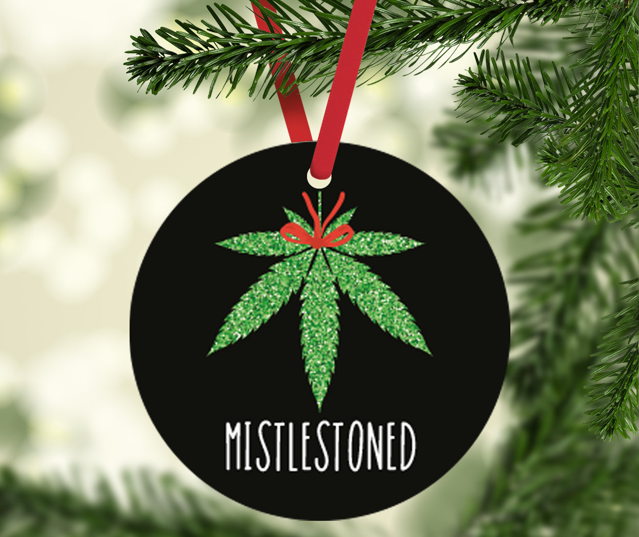 Koyal Wholesale Funny Cannabis Round Metal Christmas Ornament ...