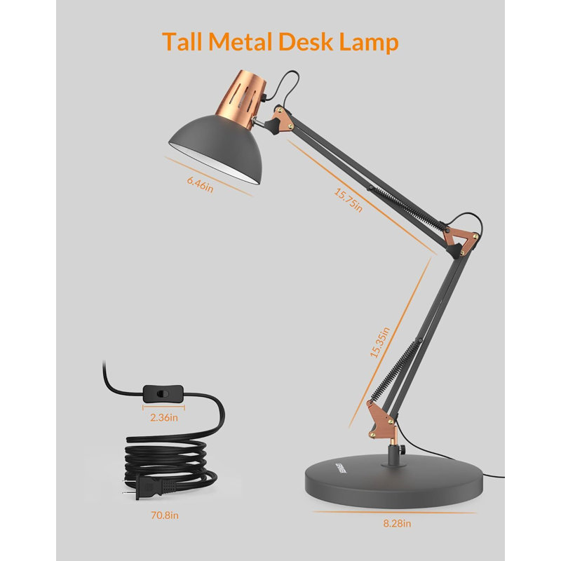 Lepower Metal Desk Lamp, Adjustable Goose Neck Architect Table Lamp ...