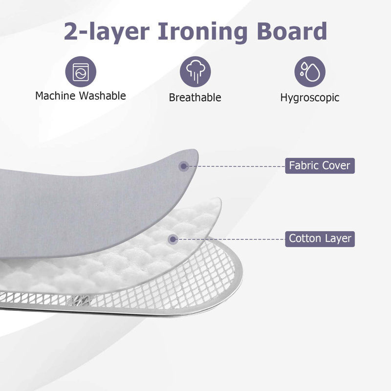 Costway Compact & Portable Ironing Board With Iron Rest Removable Cover ...