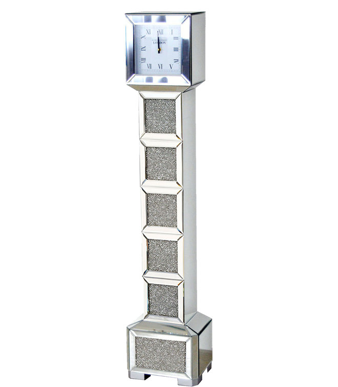 Rosdorf Park Kerrie 143cm Glass Floor Clock & Reviews | Wayfair.co.uk