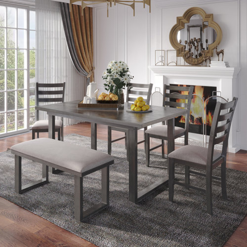 6 Piece Rectangular Kitchen & Dining Room Sets You'll Love | Wayfair