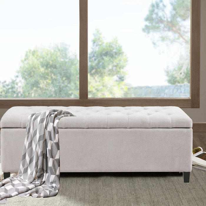 Hokku Designs Jahmere Polyester Upholstered Storage Bench | Wayfair