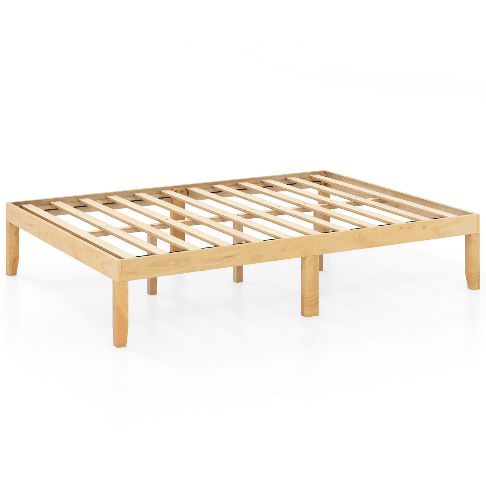 Ebern Designs Wooden Platform Bed Frame 14" With Rubber Wood Legs Under ...