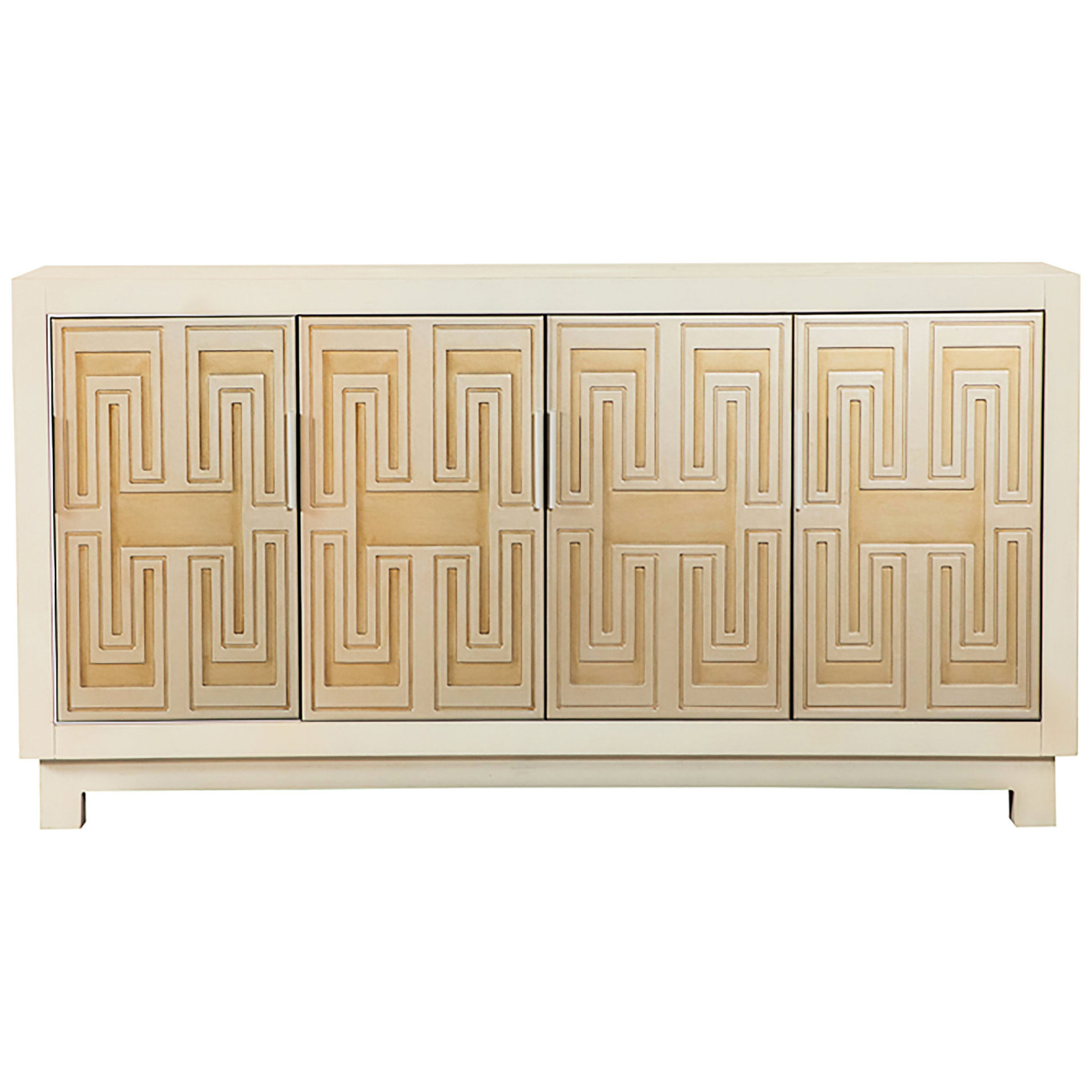 Wildon Home® Gold Accented White 4 - Door Rectangular Accent Cabinet ...