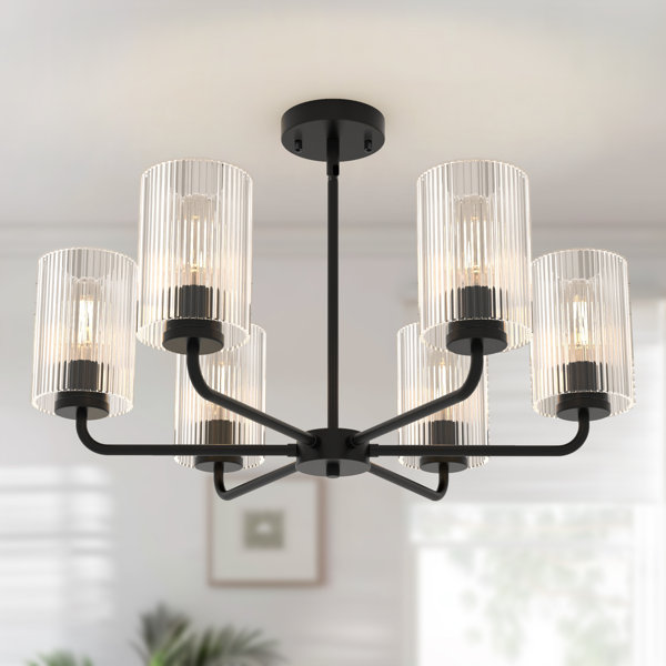 Ebern Designs Buster 6-Light Flush Mounted Pendant Lighting Chandelier ...