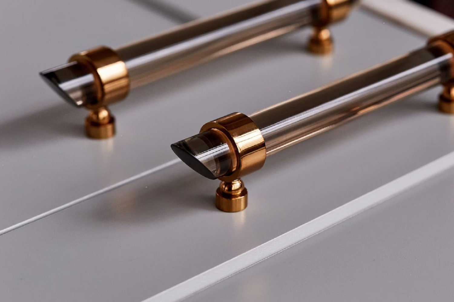 LuxHoldUps Angled Lucite Crown Pull - Smoke Angled Lucite And Polished ...