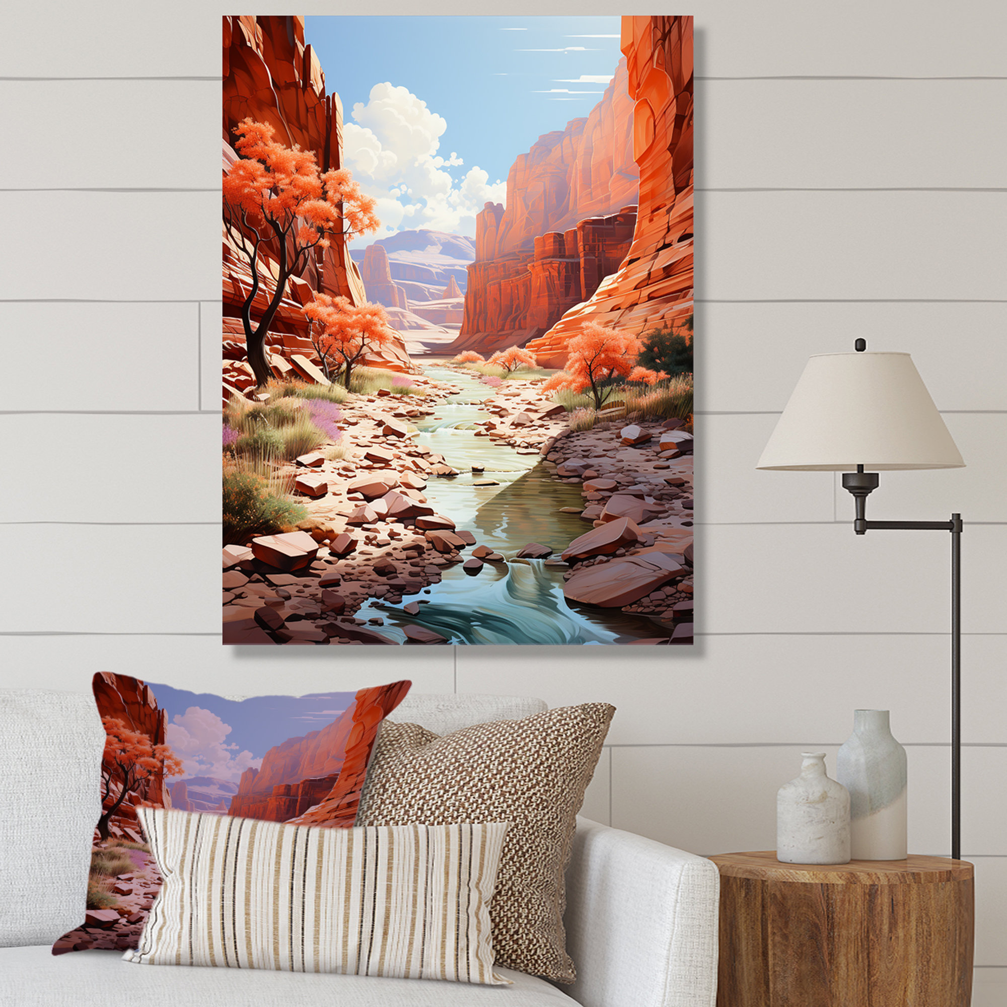 Union Rustic Desert Canyon Water Stream - Print on Canvas | Wayfair