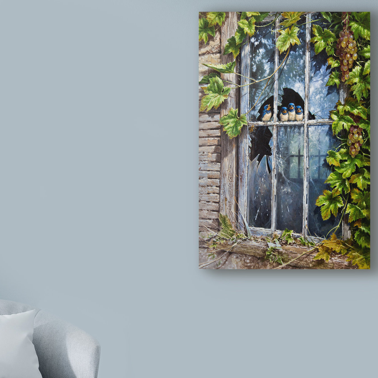 World Menagerie Birds in Broken Window by Michael Jackson - Print on ...