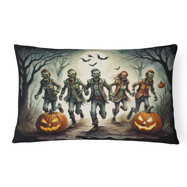 The Holiday Aisle® Zombies Spooky Halloween Fabric Decorative Pillow ...