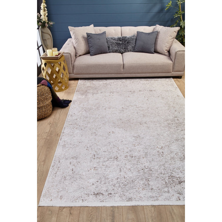 Hargun Usso Modern Machine Woven Beige Area Rug | Wayfair.co.uk