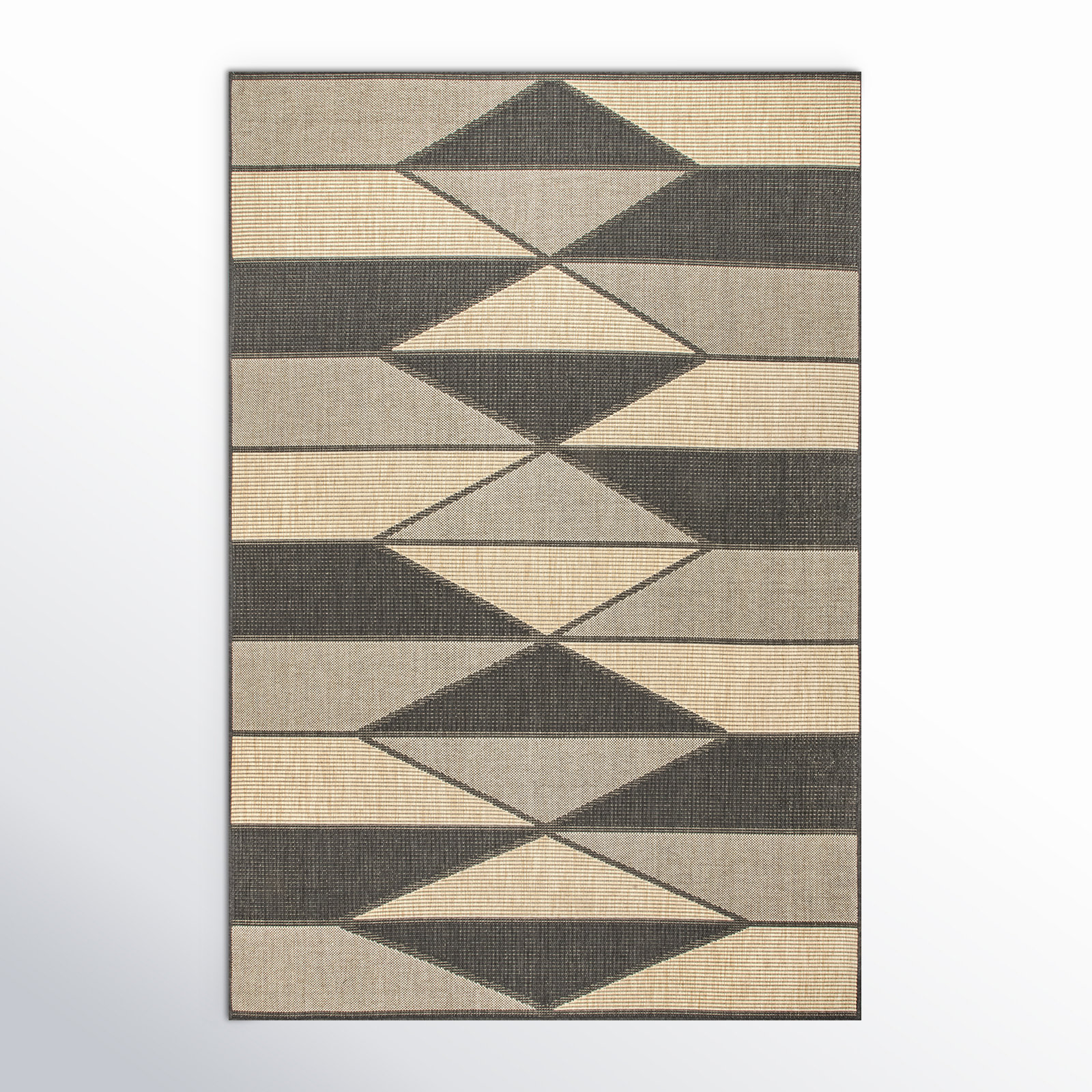AllModern Rogan Geometric Charcoal/Beige/Gray Indoor / Outdoor Area Rug ...