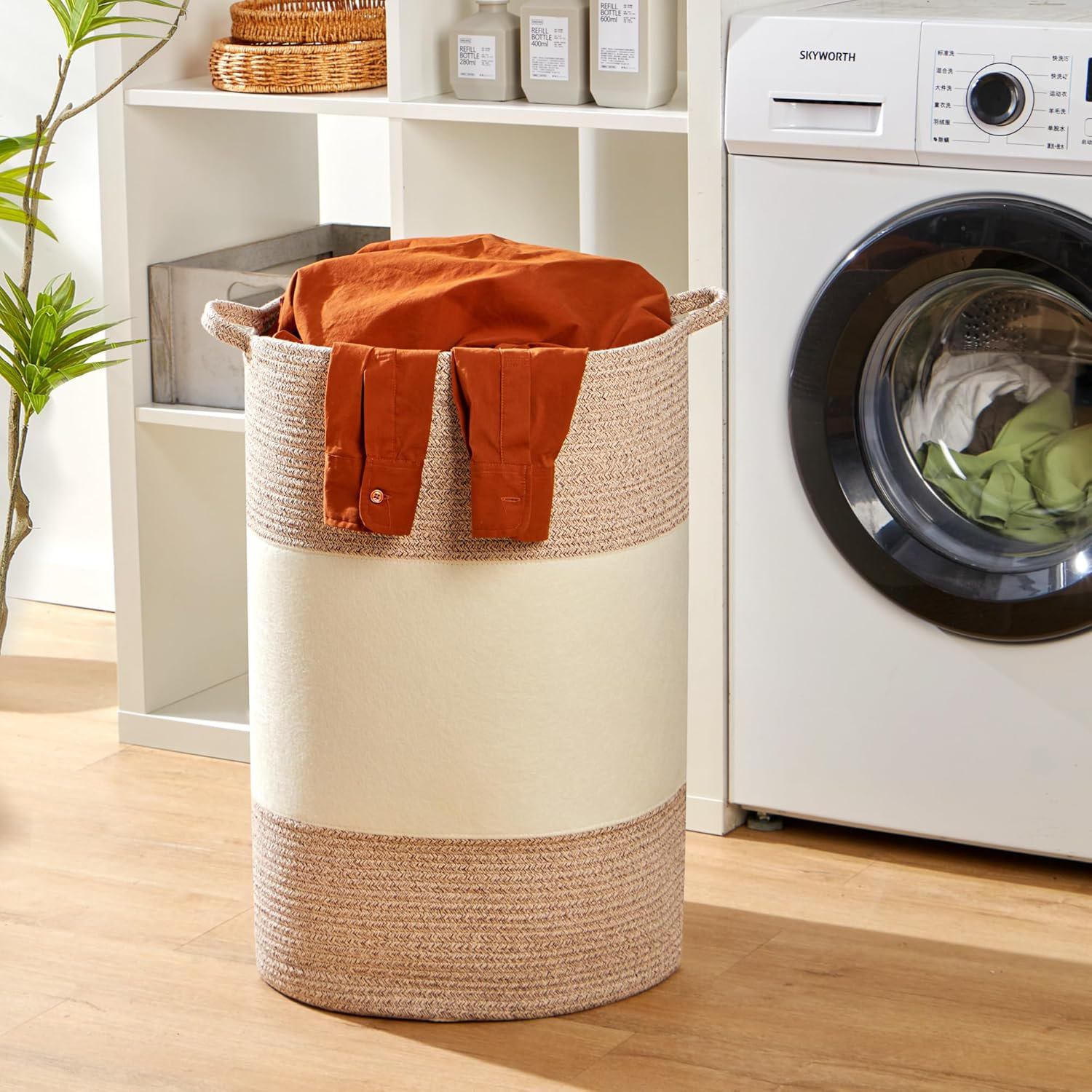 Rosecliff Heights 90L Jumbo Woven Laundry Hamper,17" X 17" X 24" Extra ...