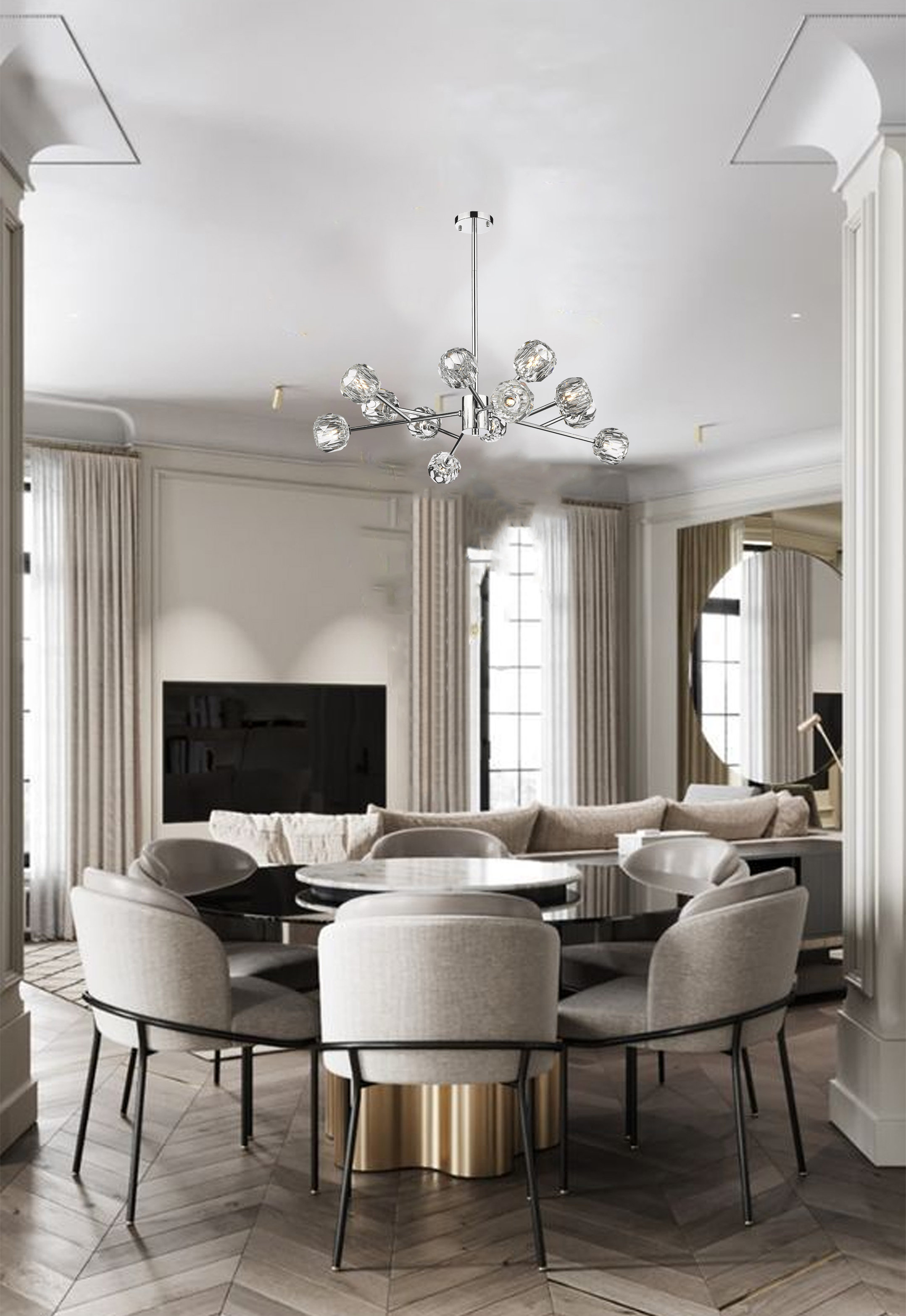 Everly Quinn Celton 12 Light Modern Glam Crystal Chandelier | Wayfair