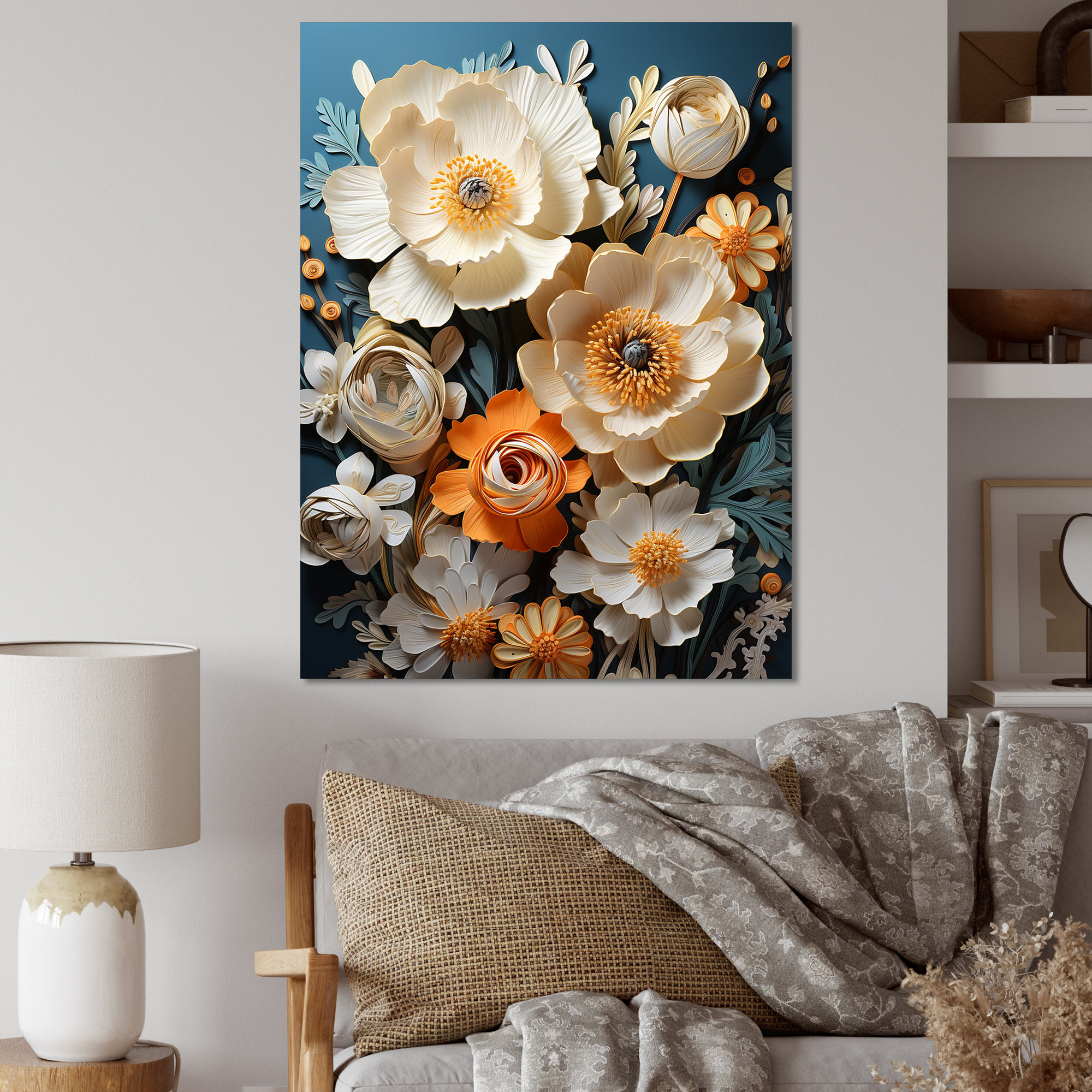 Design Art Muted Hue Buttercups Merge I - Buttercups Canvas Wall Art ...