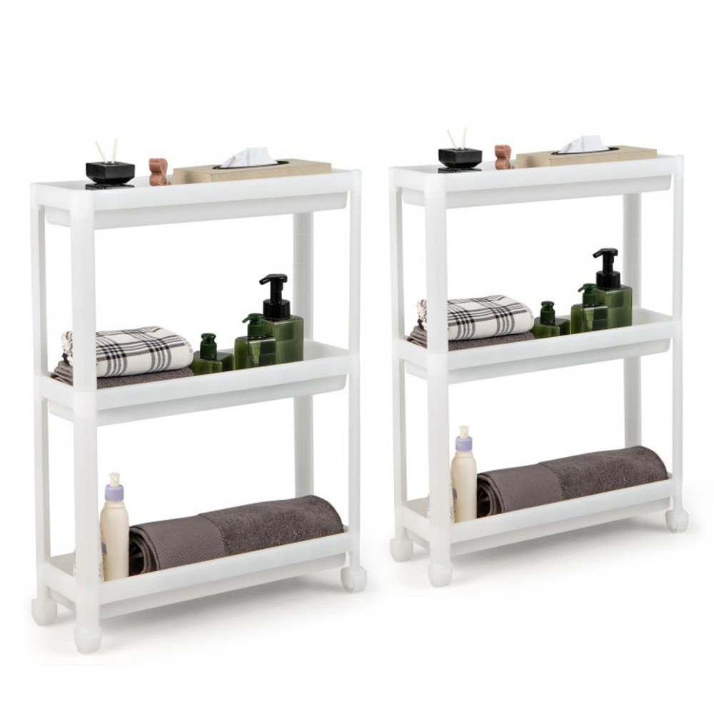 Wrought Studio 2 Pieces 3-Tier Slim Detachable Storage Cart with ...
