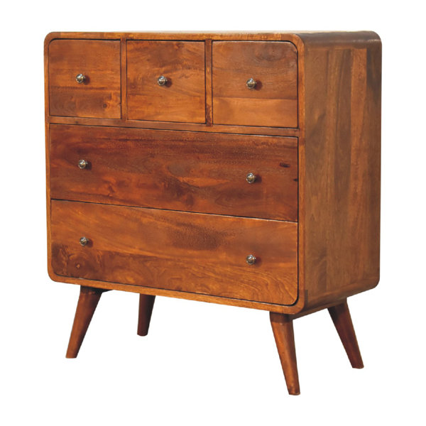 Union Rustic Dolton Solid Wood 5 - Drawer Rectangle Accent Chest ...