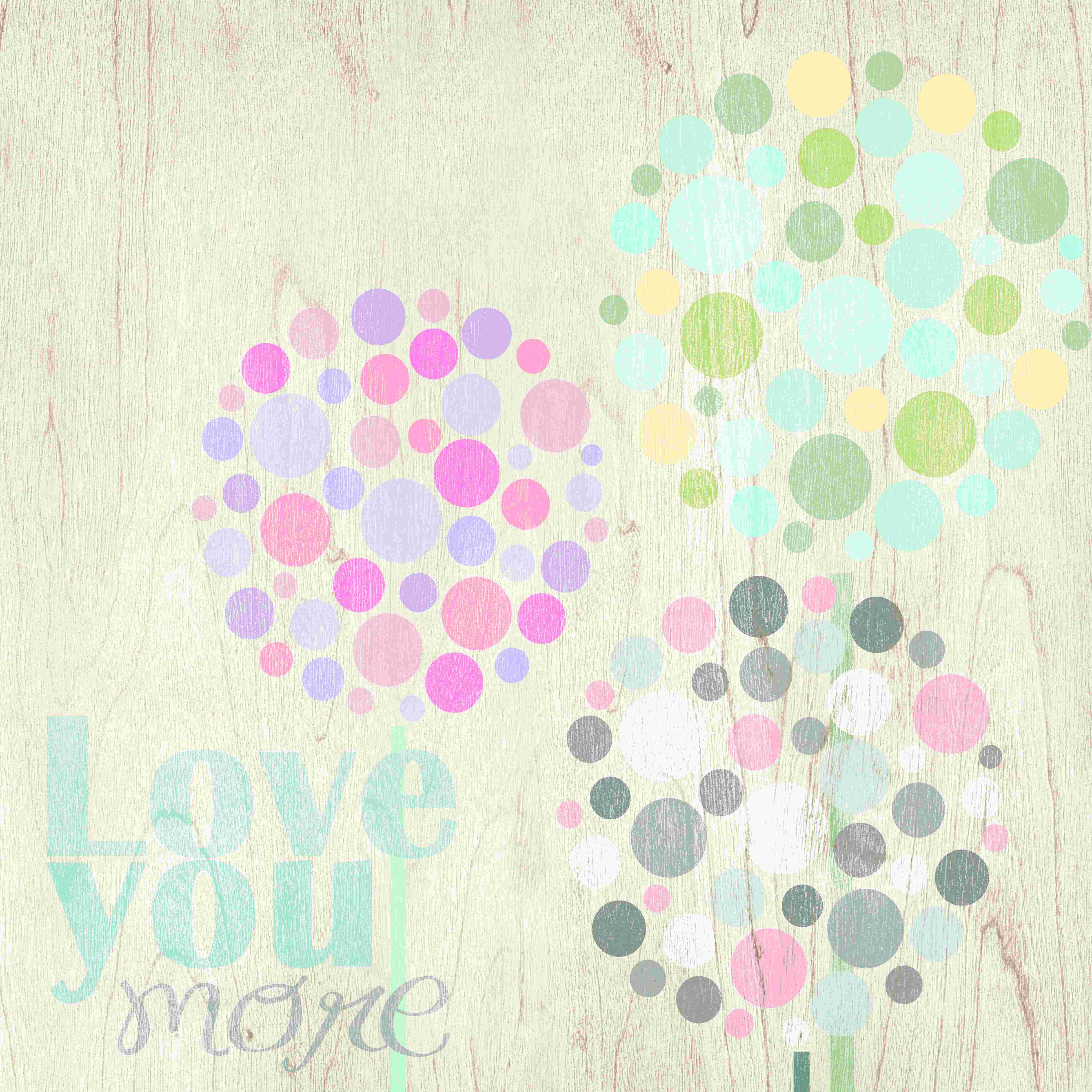 Trinx Love You More Dot Flowers - Wrapped Canvas Graphic Art | Wayfair