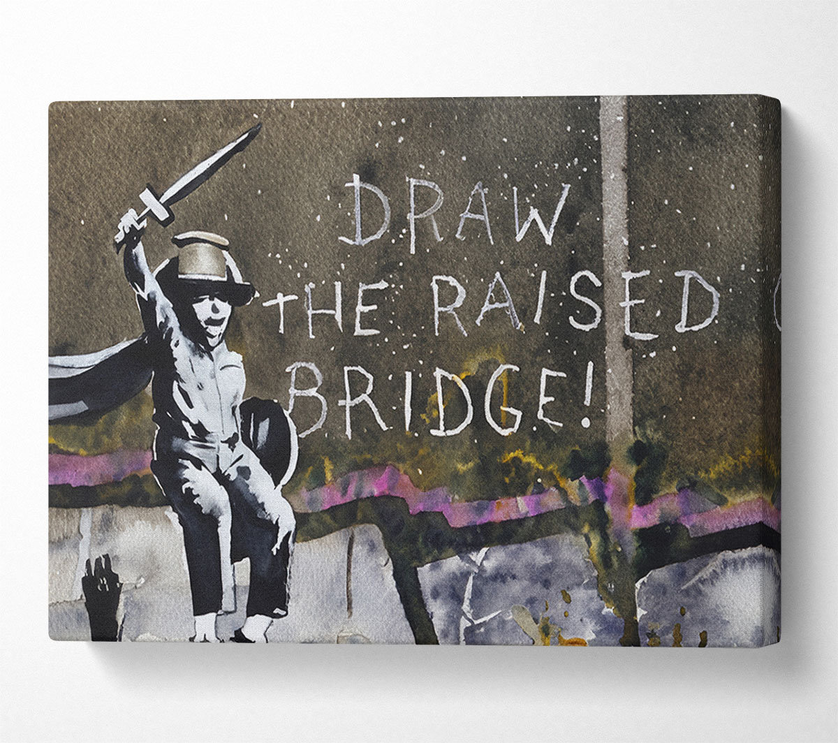 Happy Larry Draw The Raised Bridge Canvas Watercolour | Wayfair.co.uk