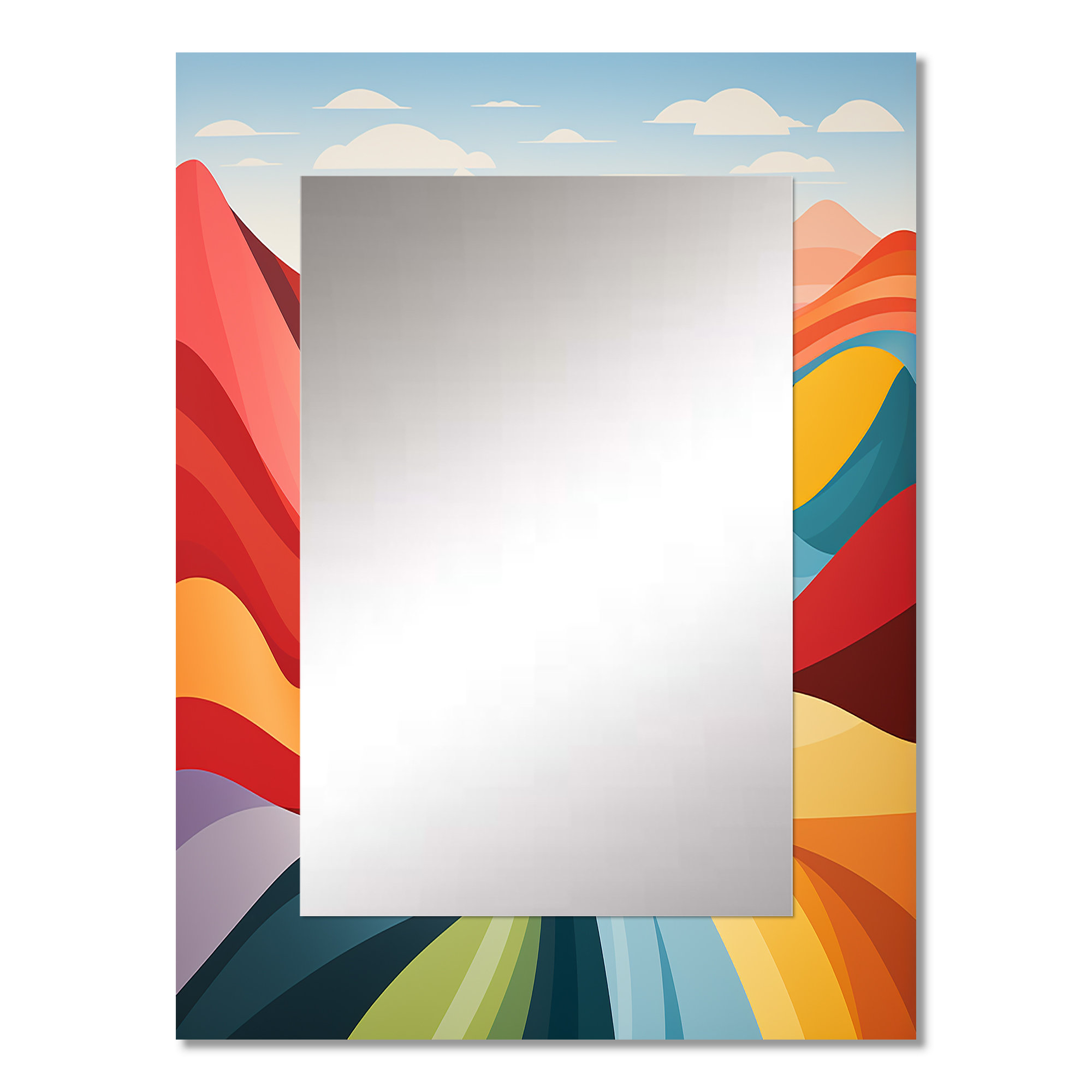 Dakota Fields Minimalist multicolor country side rolling II - Meadow ...