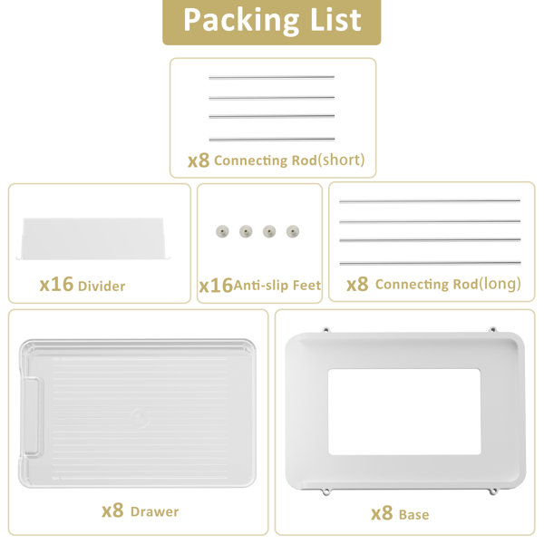 HomLux 2 Tier Under Sink Organizers with Movable Dividers, Clear Multi ...