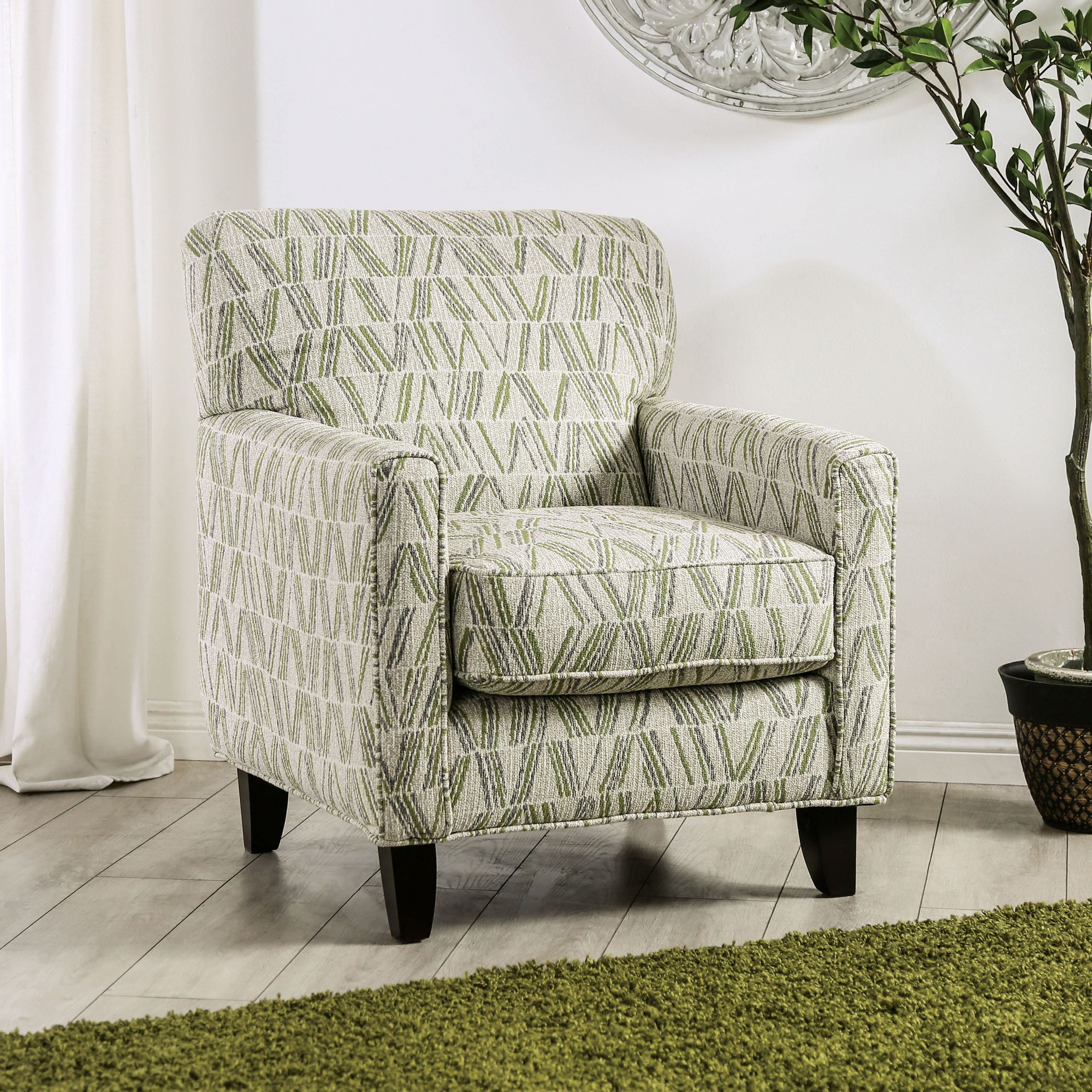 The Twillery Co.® Araujo 30" Width Linen-Like V-Pattern Accent Chair ...