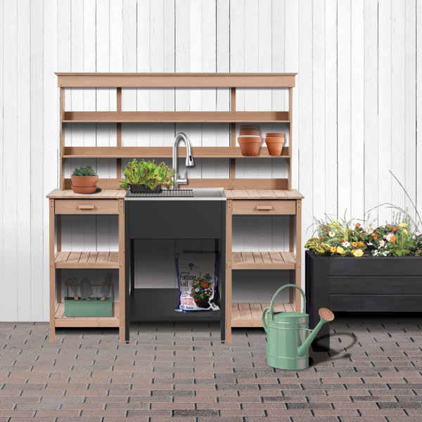 Transolid 24'' L x 22.1'' W Free Standing Laundry Sink with Faucet ...