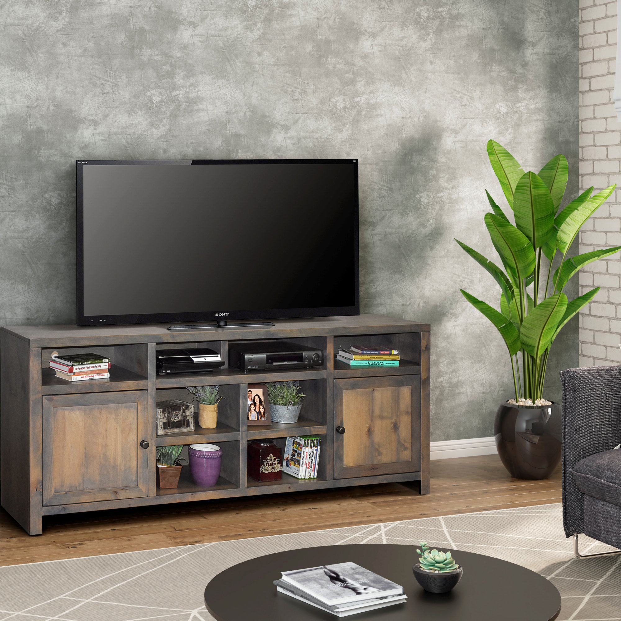 One Allium Way® 84 Inch TV Stand Console For Tvs Up To 95 Inches, No ...