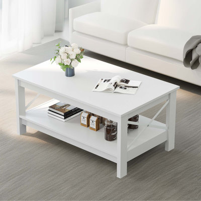 Highland Dunes O'Kean 39" Rectangular Coffee Table with Storage For ...