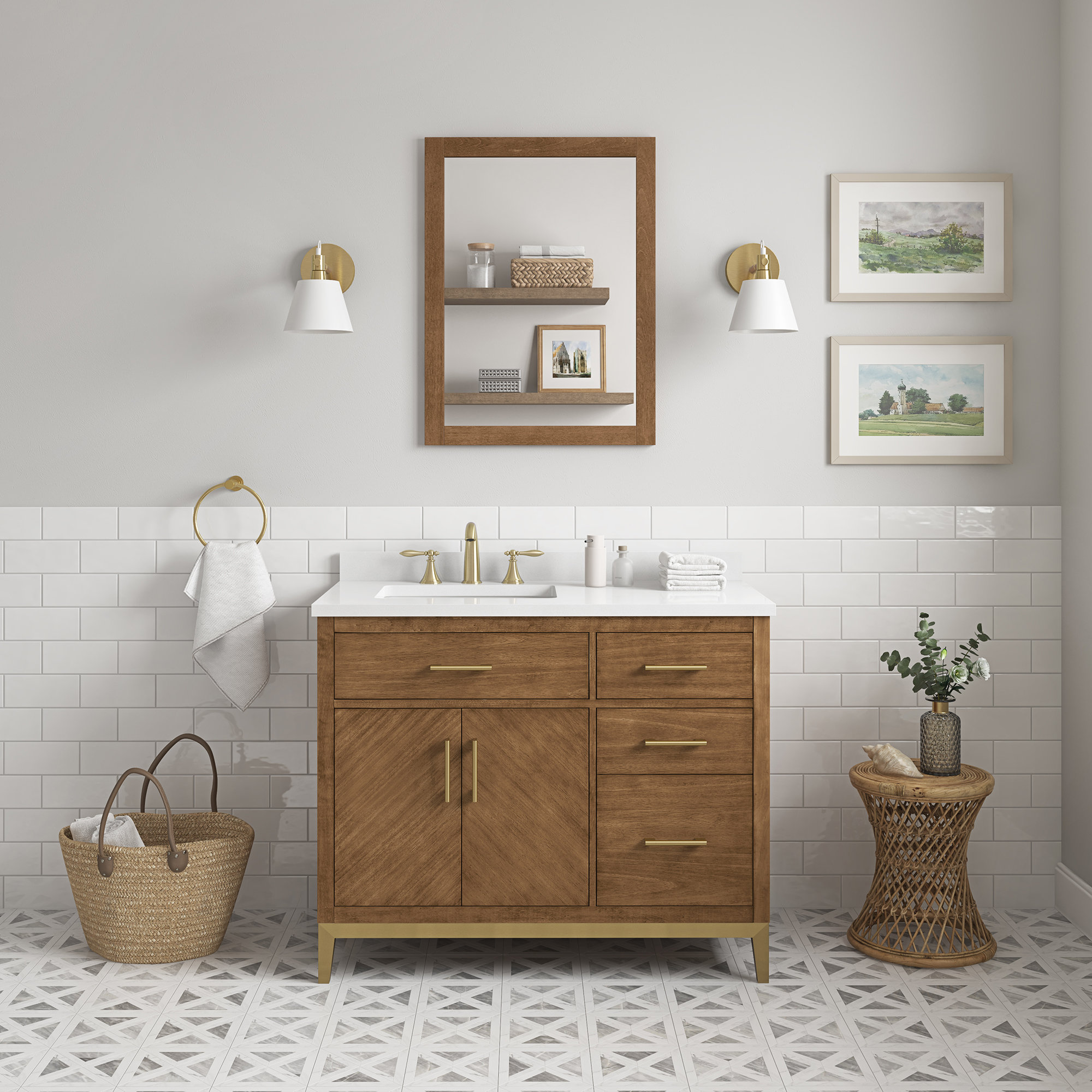 Mercer41 Ensemble de meuble-lavabo simple 42,01 po Fossen - Wayfair Canada