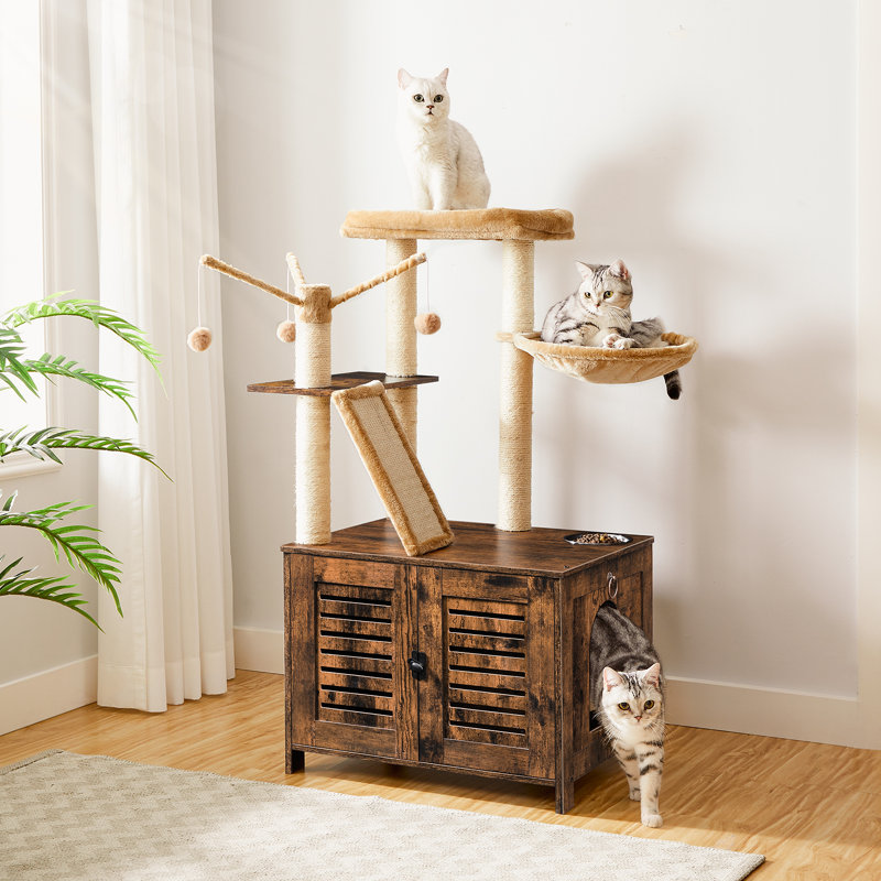Archie & Oscar™ McCook 44" Tall Cat Tree with Litter Box Enclosure ...
