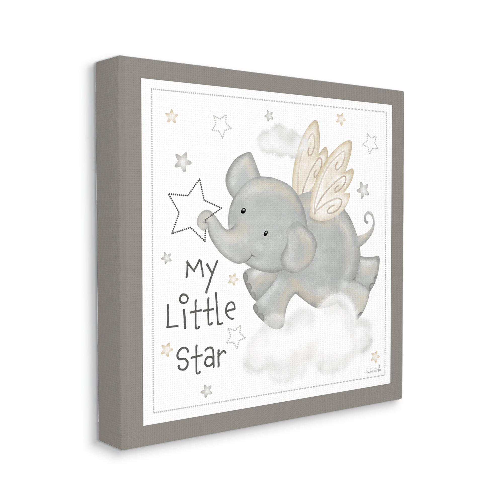 Zoomie Kids My Little Star Elephant Canvas Wall Art Design By Victoria ...