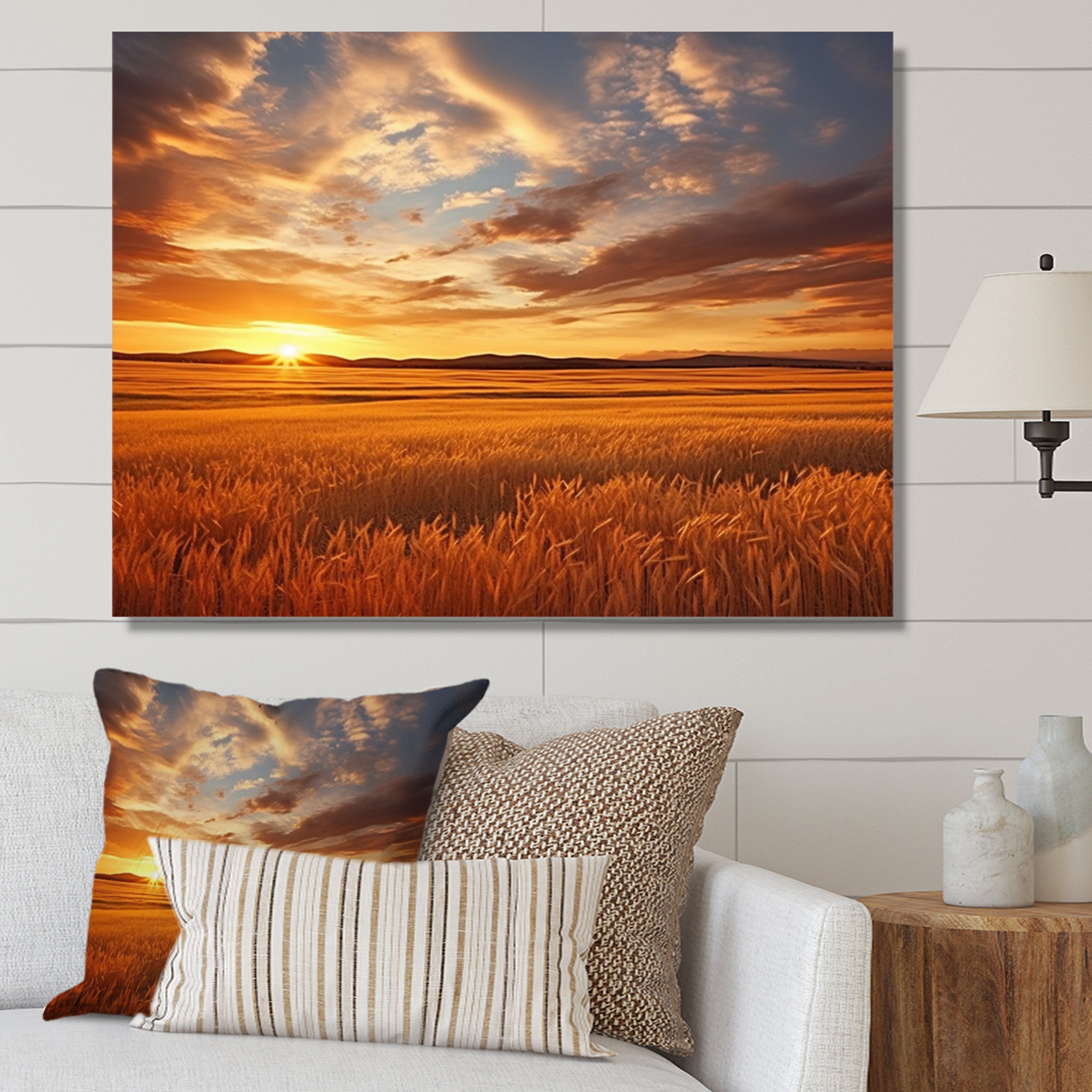 August Grove® Scenic Sky On Golden Horizon IV Framed On Canvas Print ...