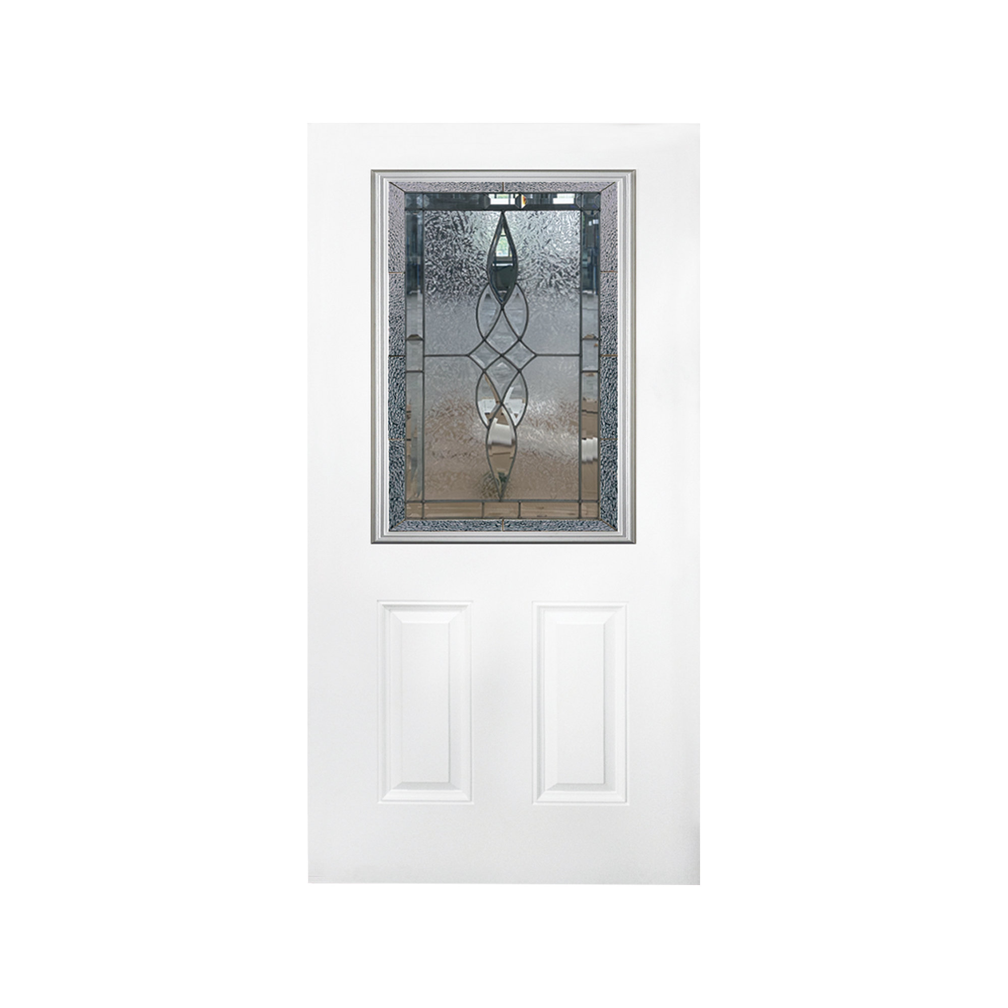 CRAFTIUM Artistic Iron Fibreglass Exterior Entry Front Door White ...