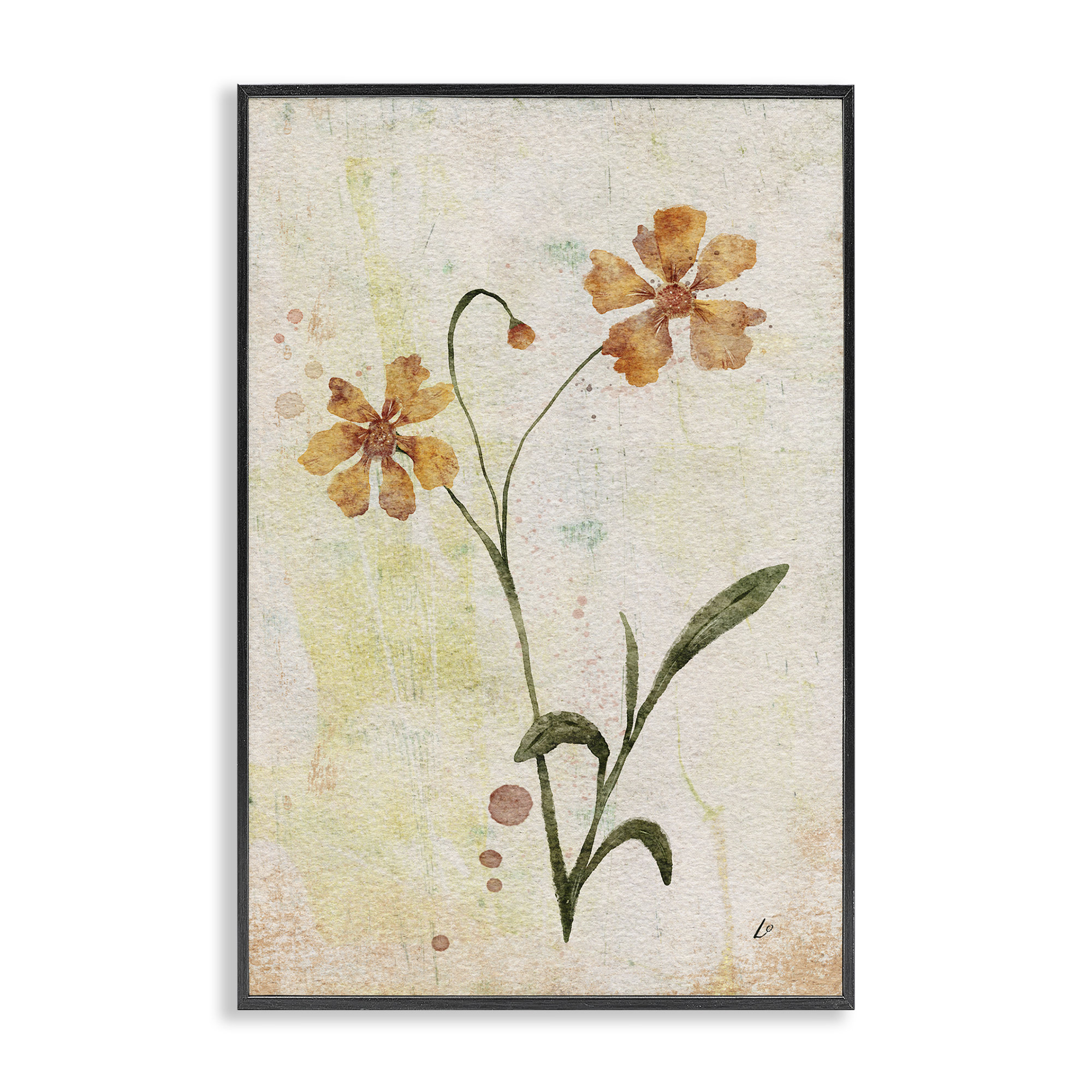 Ebern Designs Ceropsis Flower Sprig Framed Giclee Art by Lydia Orange ...