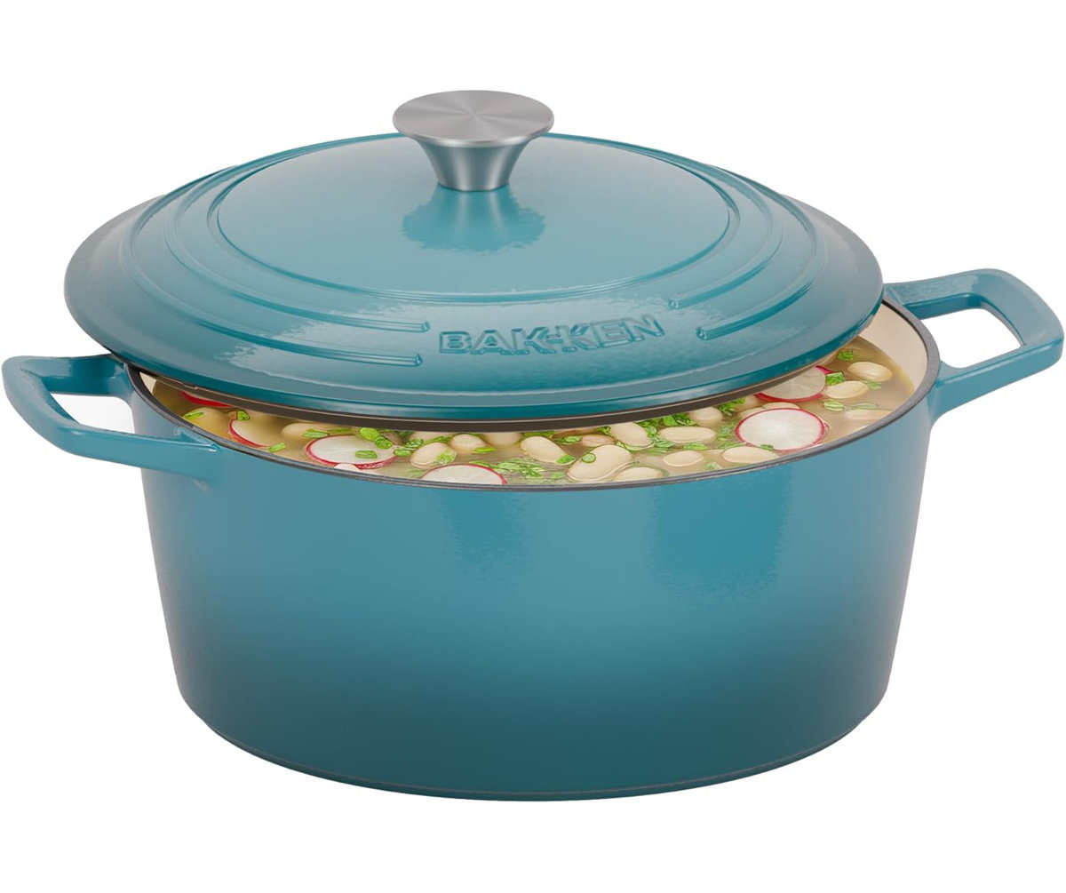 Bakken- Swiss Bakken Enameled Cast Iron Dutch Oven Pot, 6qt Dutch Oven ...