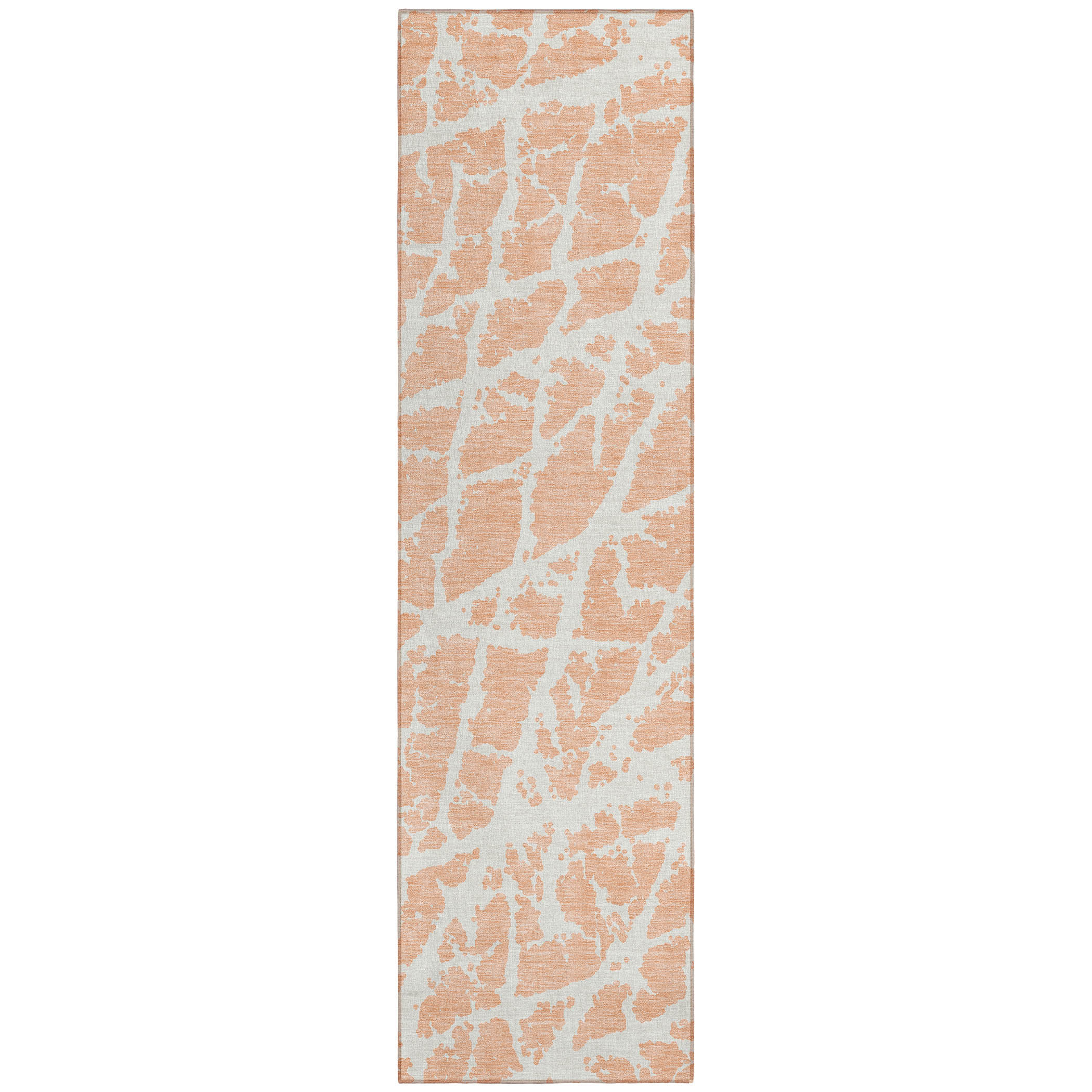 Brayden Studio® 8' Runner Peach and Ivory Abstract Washable Non Skid ...