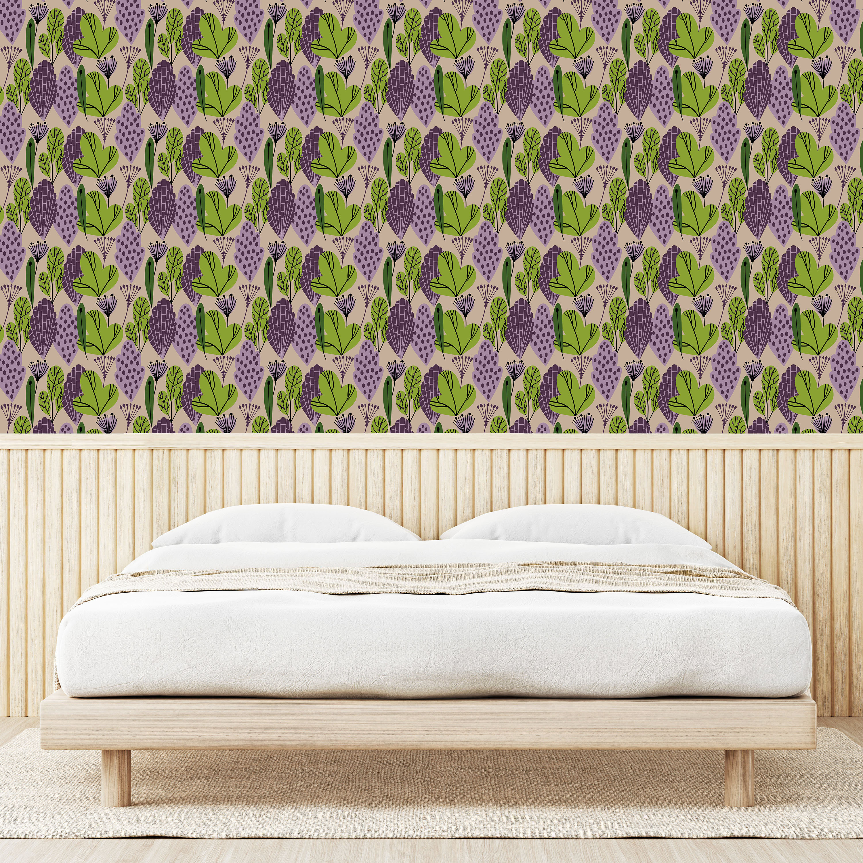 Winston Porter Irrum Abstract Leaves Botany Peel and Stick Wallpaper ...