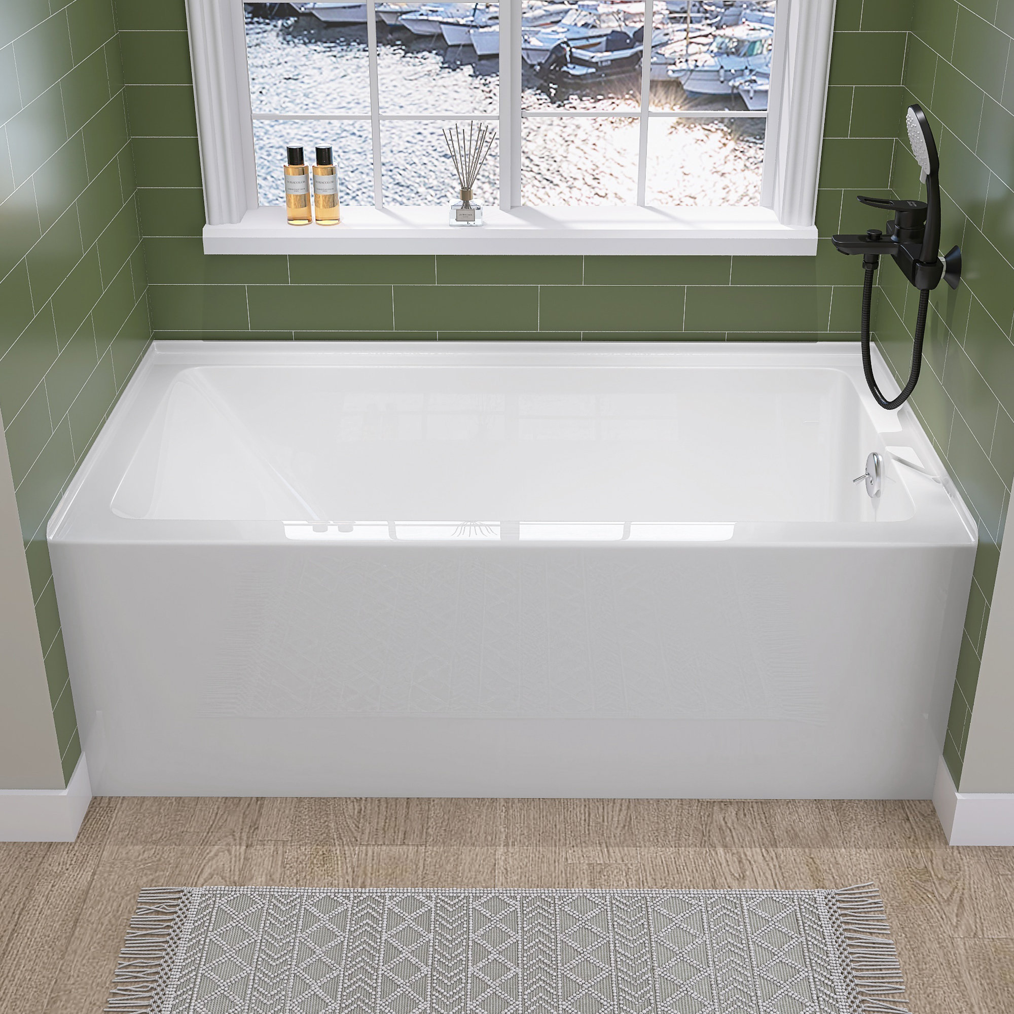 GETPRO 60'' x 32'' Drop-in Bathtub Acrylic Alcove Apron Skirt Walk-in ...