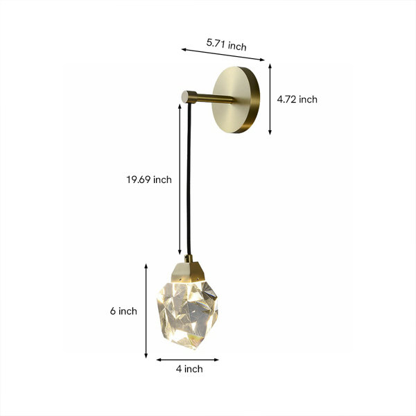Mercer41 Luxury Style Multi-faceted Crystal Wall Sconce Light | Wayfair