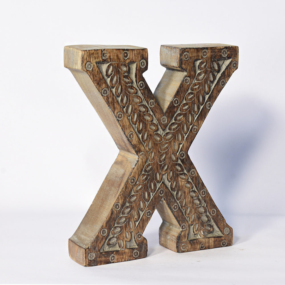Bungalow Rose Alaetra Handmade Eco-Friendly "X" Alphabet Letter Block ...