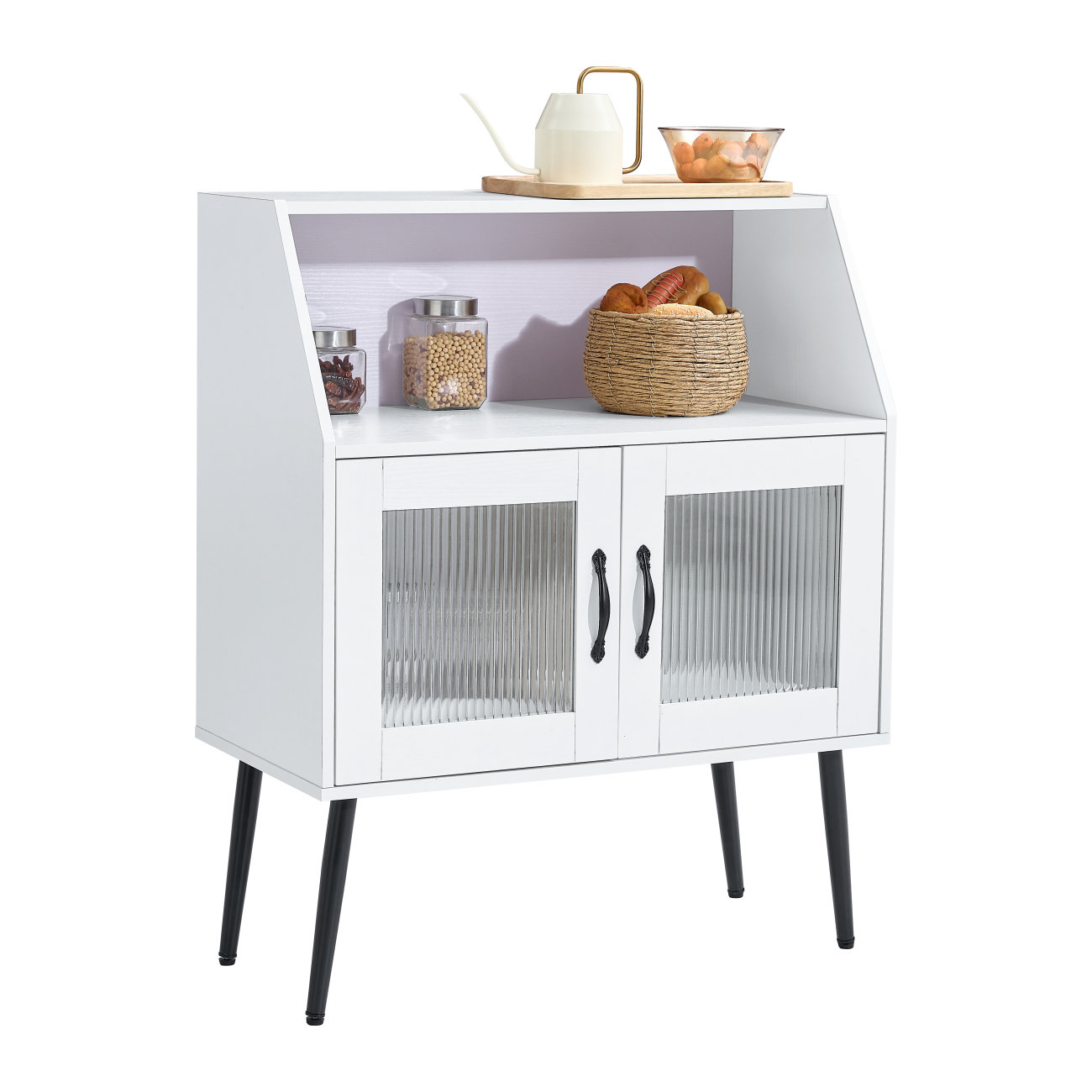 George Oliver SIDEBOARD, Bufft Cabinet, Side Dining Table, Glass Door ...